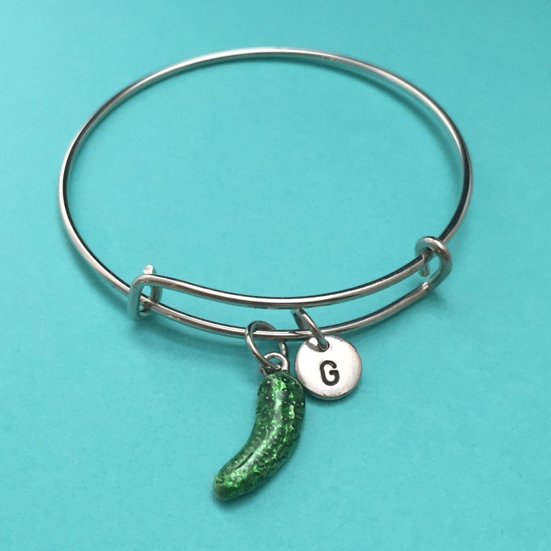 Pickle bangle pickle charm bracelet expandable bangle charm | Etsy