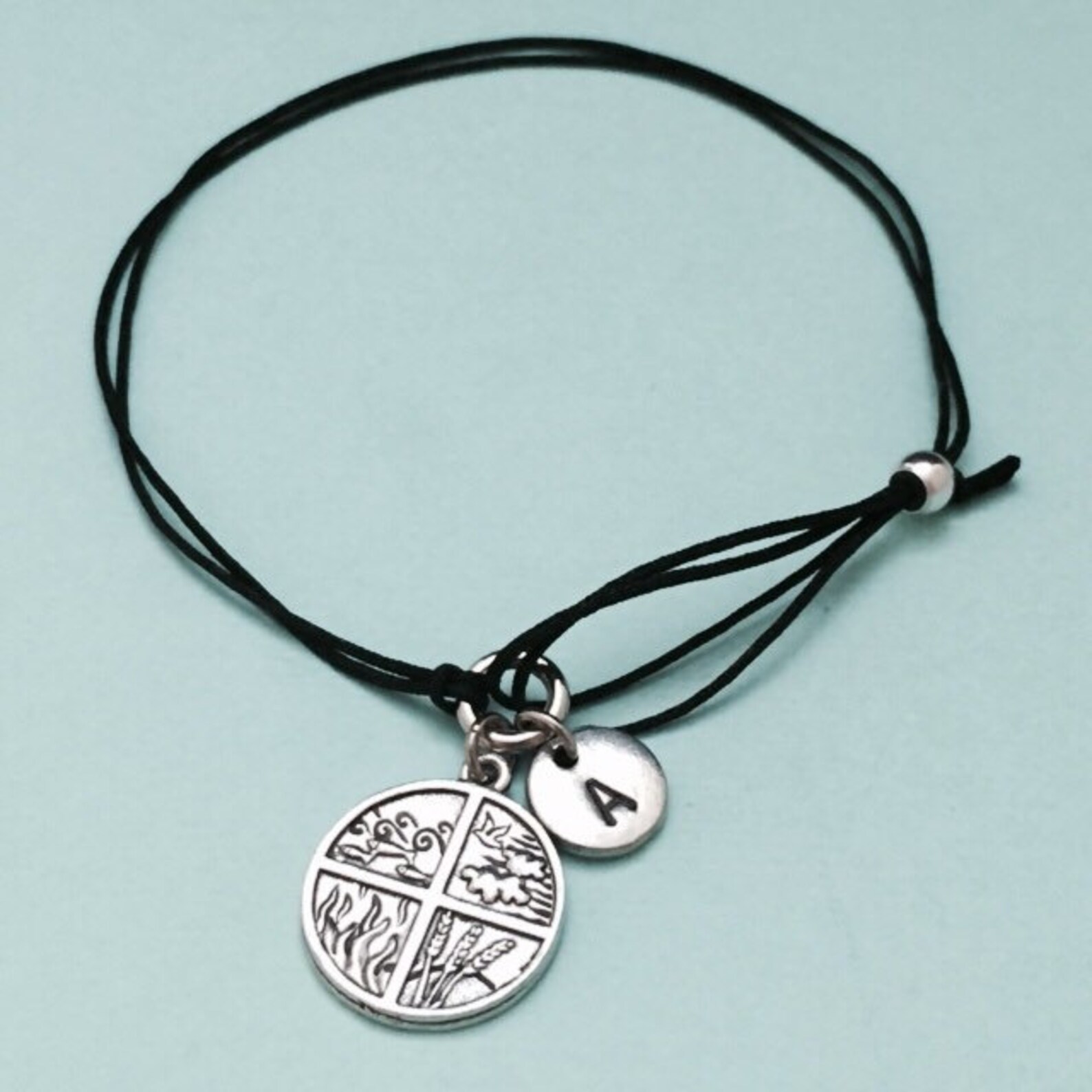 The four elements cord bracelet the four elements charm | Etsy