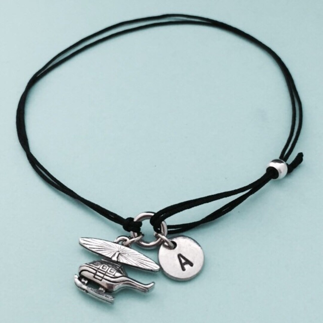 Helicopter Cord Bracelet, Helicopter Charm Bracelet, Adjustable ...