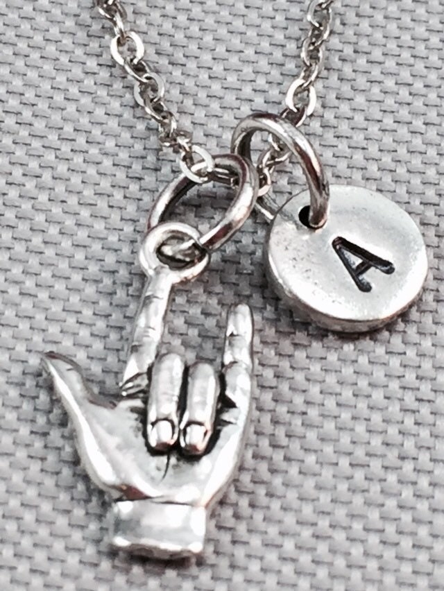 I Love You Necklace Sign Language Necklace Hand Necklace - Etsy