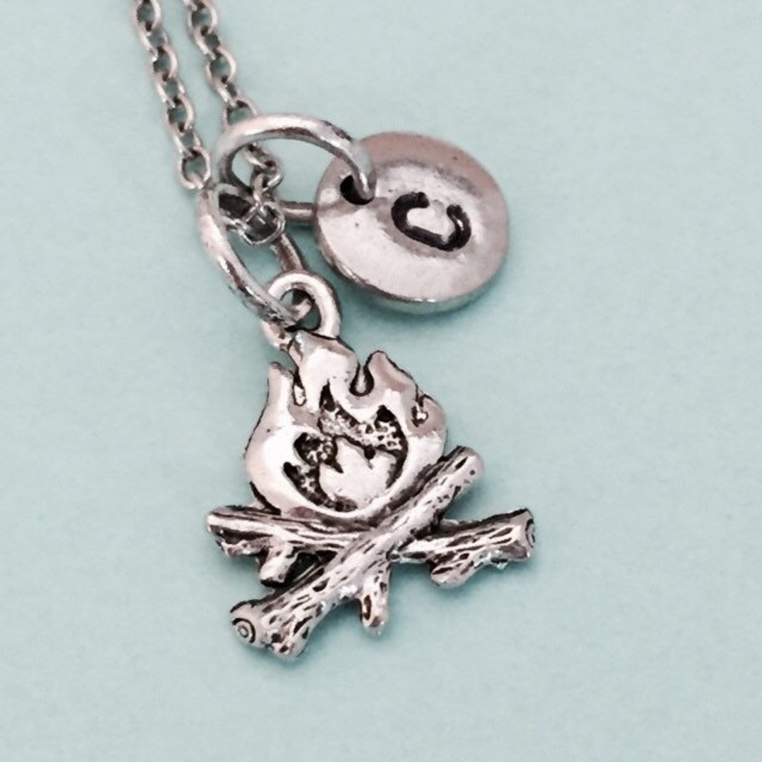 Campfire Necklace, Campfire Charm, Camping Charm, Fire Charm, Camping ...