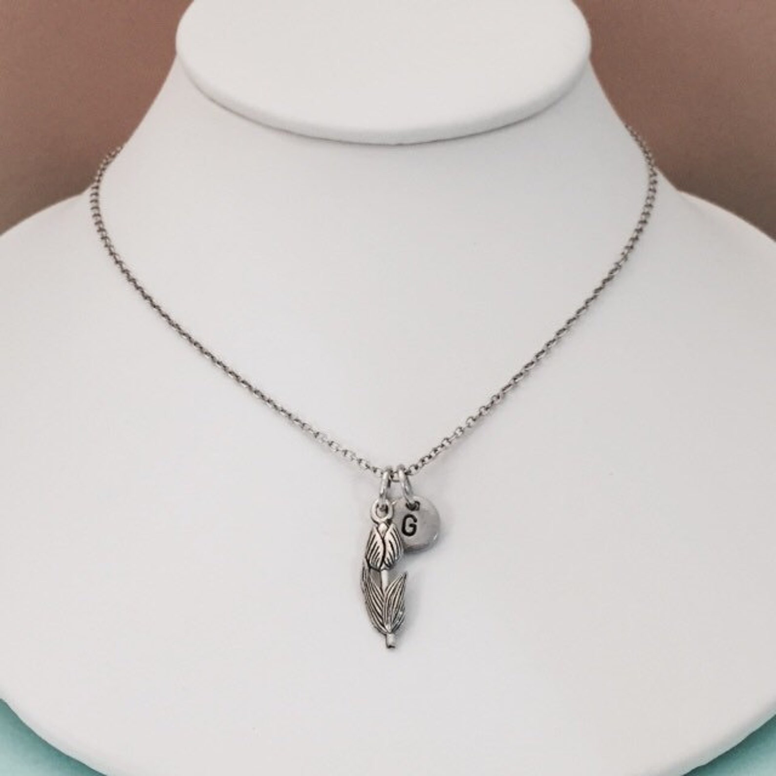 Tulip Necklace, Tulip Charm, Flower Charm, Flower Necklace ...