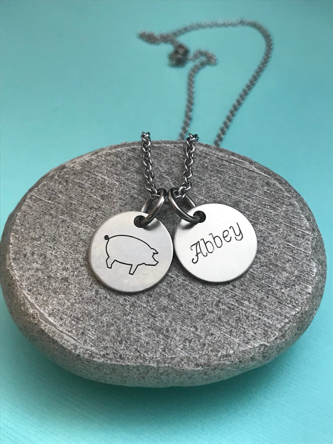 Pig Necklace, Custom Name, Pig Jewelry, Personalized Necklace, Animal ...