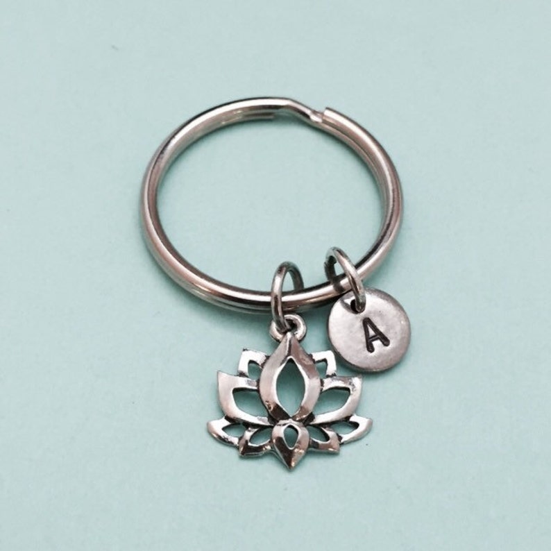 Lotus Flower Keychain Lotus Flower Charm Flower Keychain - Etsy