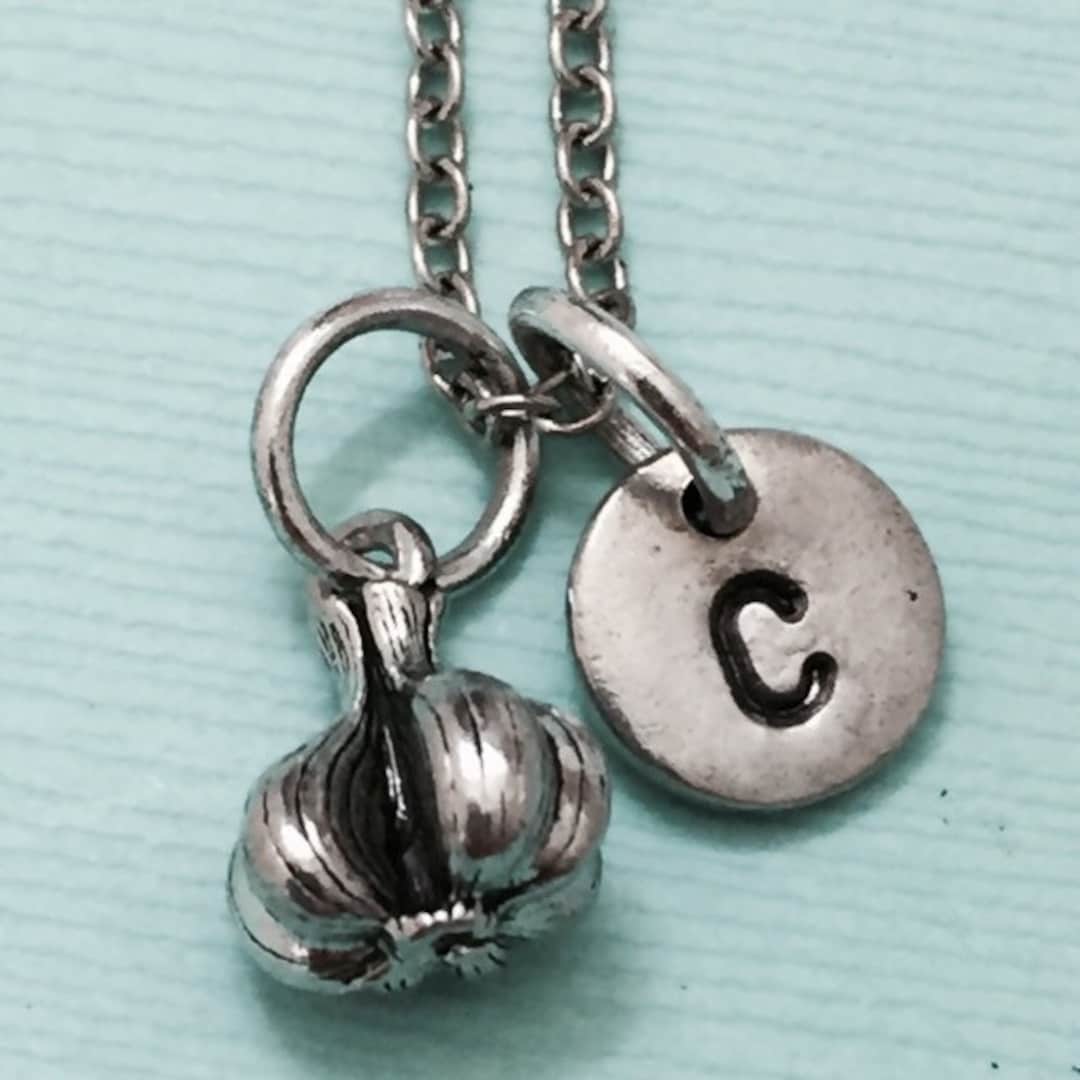 Garlic Necklace, Garlic Charm, Food Necklace, Personalized Necklace ...