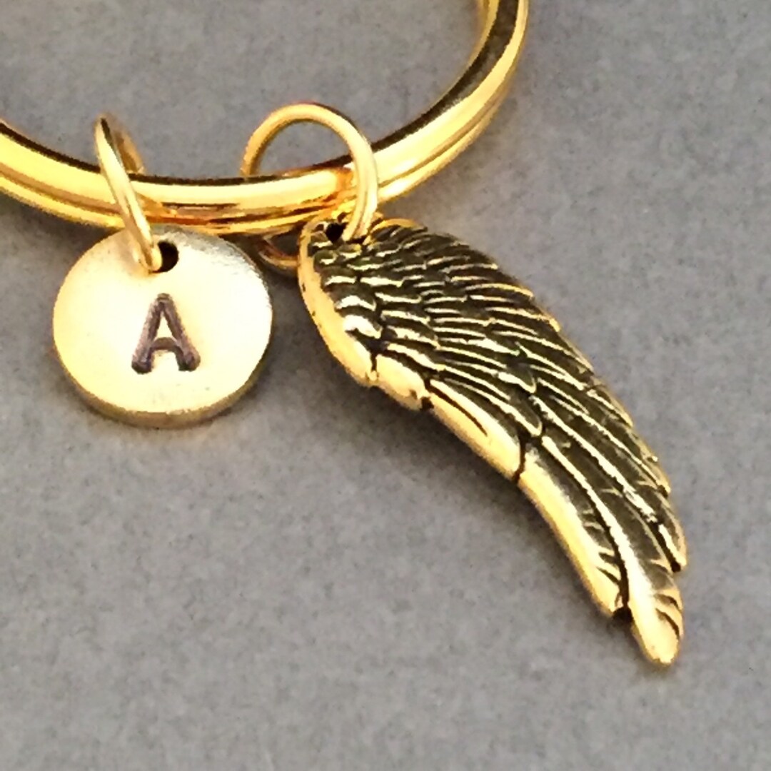 Angel Wing Keychain, Angel Wing Charm, Wing Keychain, Personalized ...