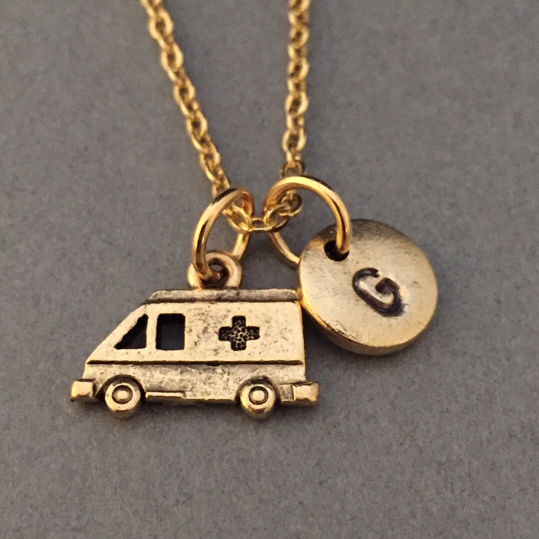 EMS Necklace, EMS Charm, Ambulance Necklace, Personalized Necklace ...