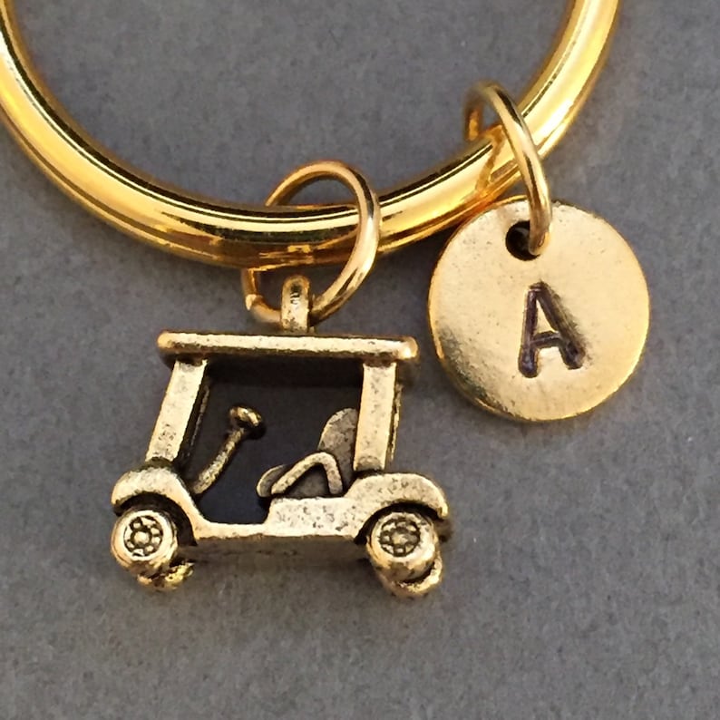 Golf Cart Keychain, Golf Cart Charm, Golf Keychain, Personalized ...