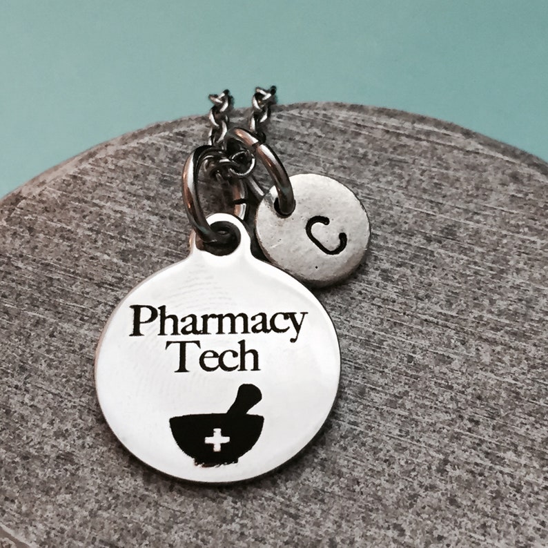 Pharmacy Tech Necklace Pharmacy Tech Charm Career Necklace - Etsy