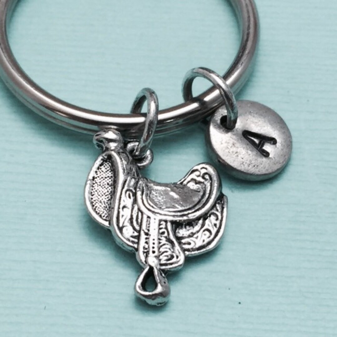 Saddle Keychain, Saddle Charm, Western Keychain, Personalized Keychain ...