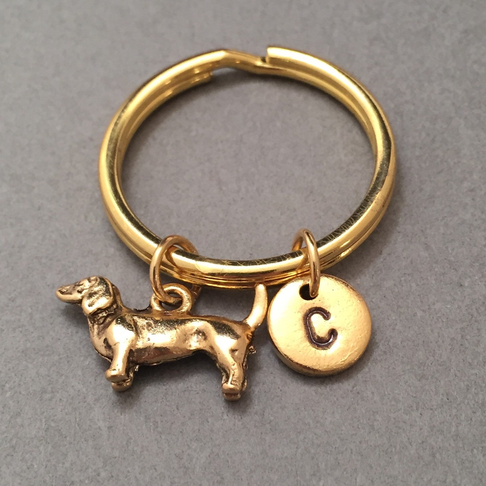 Dachshund Keychain, Dachshund Charm, Dog Keychain, Personalized ...