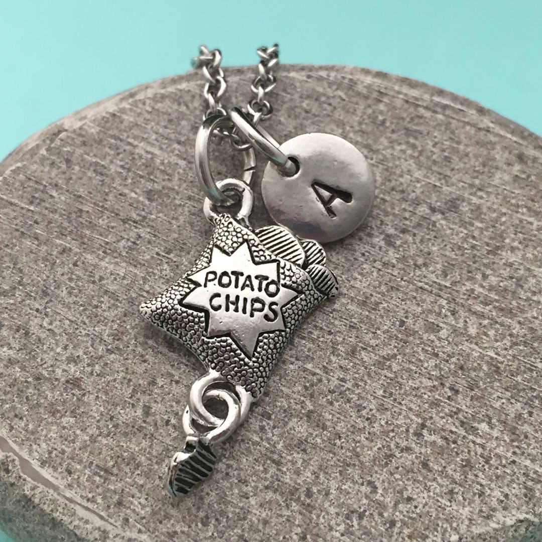 Potato Chips Necklace, Potato Chips Charm, Food Necklace, Personalized ...