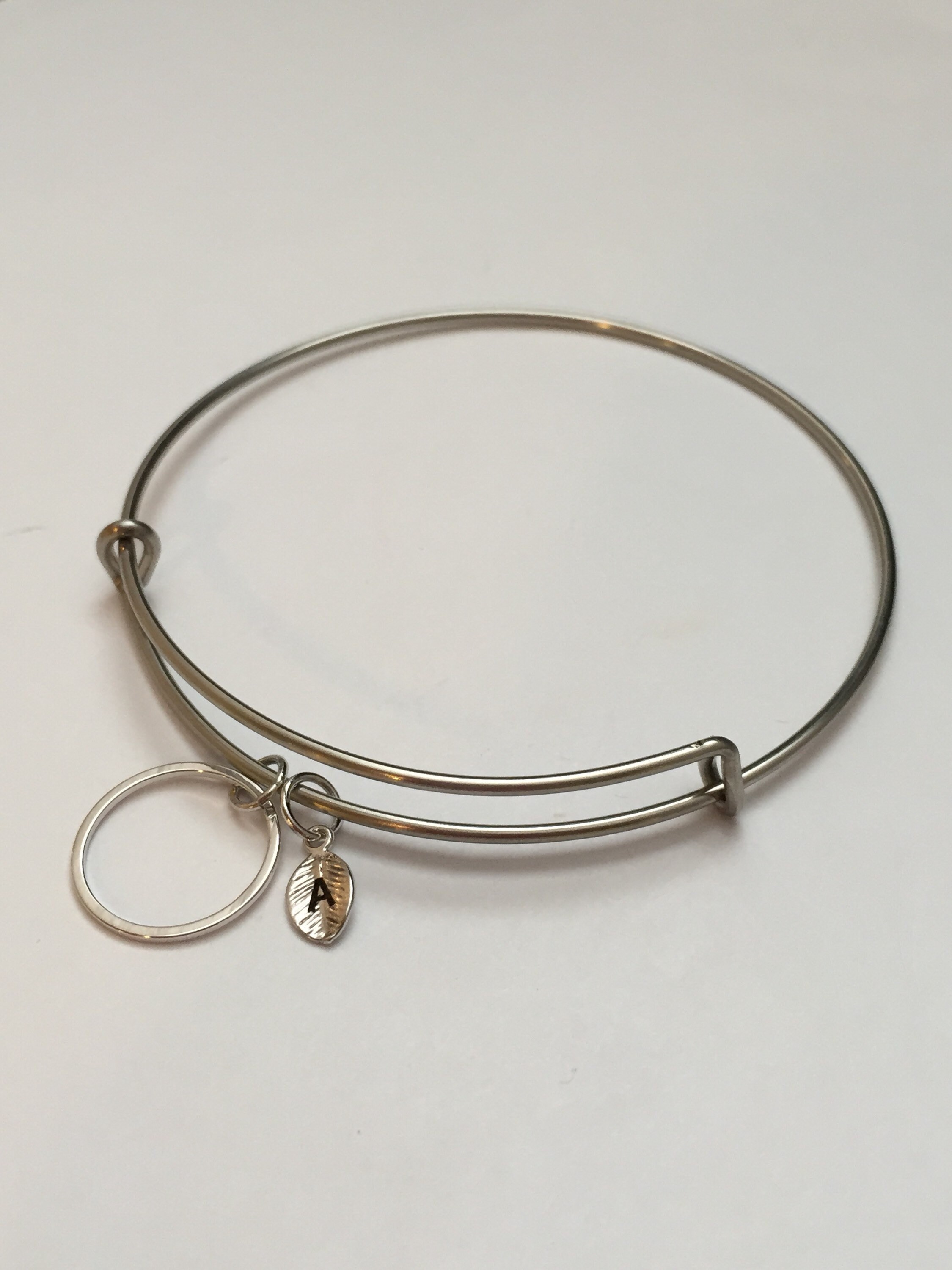 Circle Cut Out Bangle, Circle Cut Out Charm Bracelet, Expandable Bangle ...