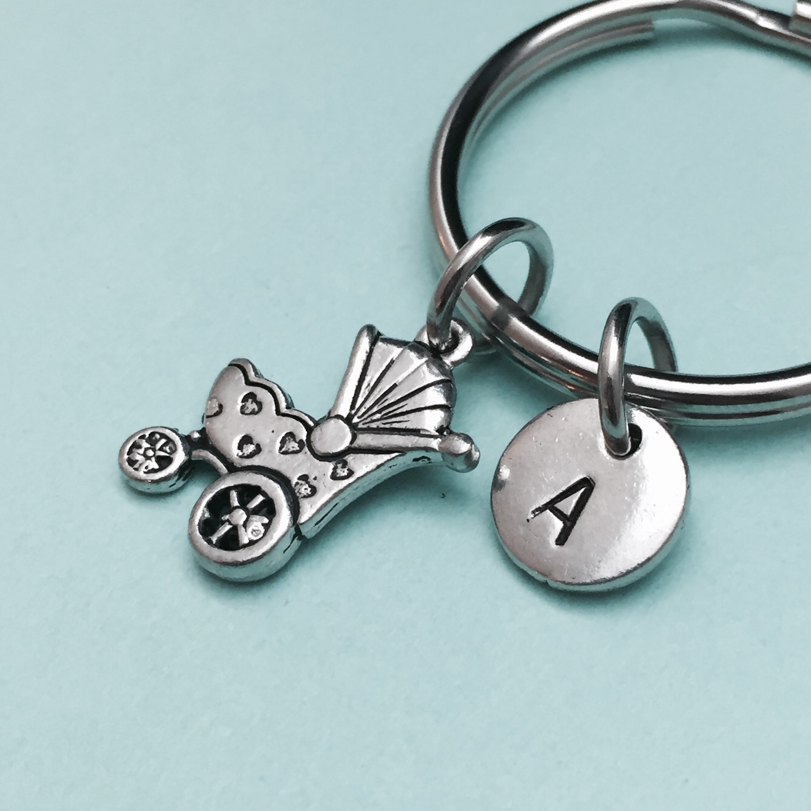 Baby Carriage Keychain, Baby Carriage Charm, Stroller Keychain ...