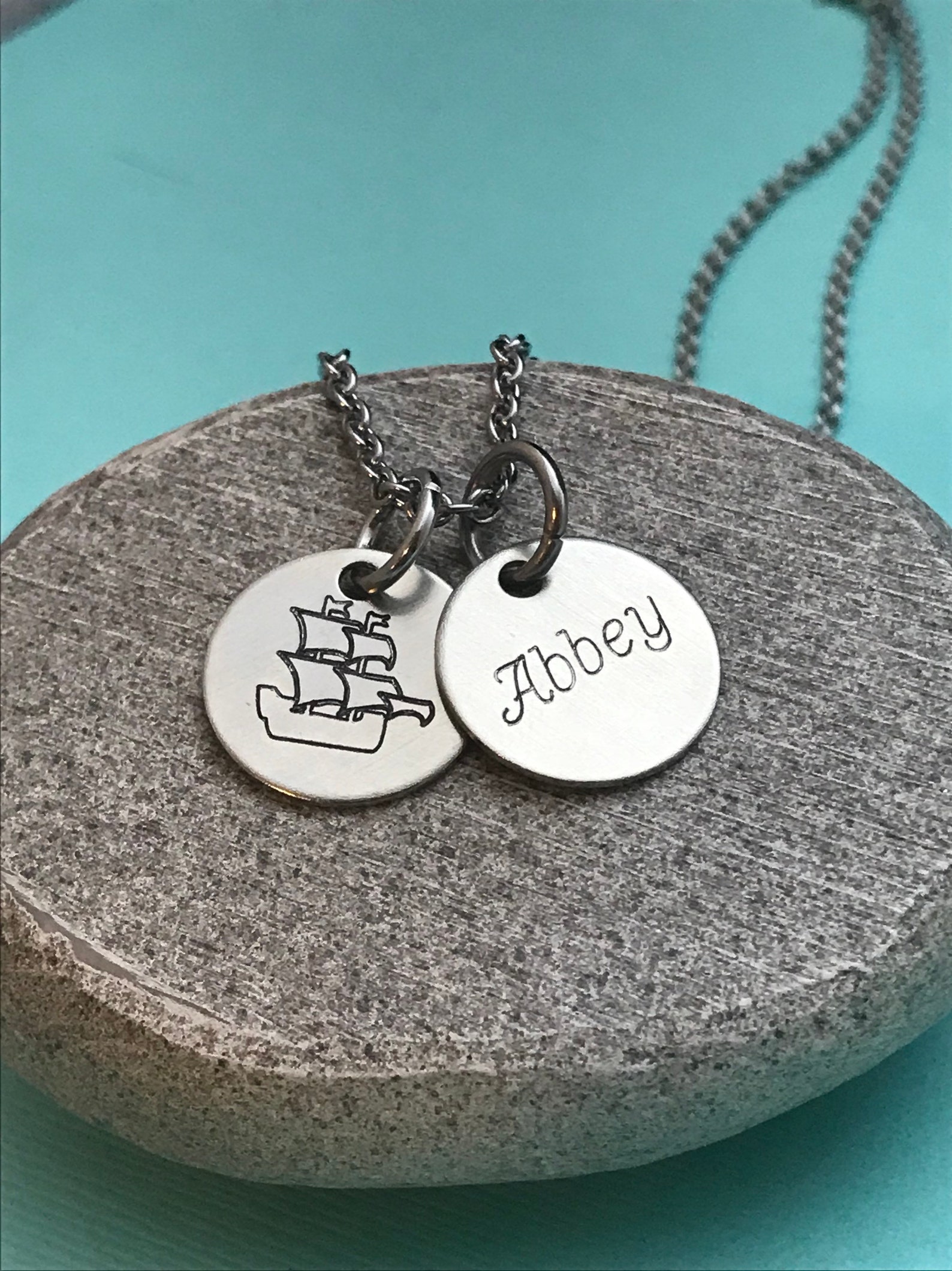 Pirate Ship Necklace Pirate Ship Jewelry Custom Name | Etsy