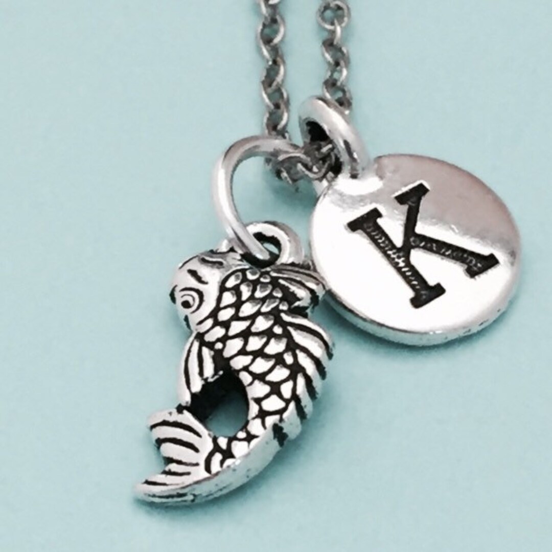 Coy Fish Necklace, Coy Fish Charm, Animal Necklace, Personalized ...