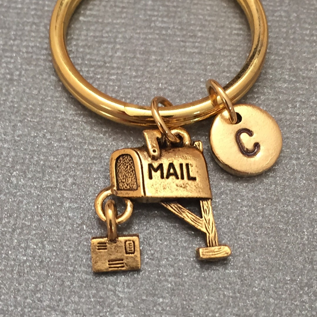 Mailbox Keychain, Mailbox Charm, Mail Keychain, Personalized Keychain ...