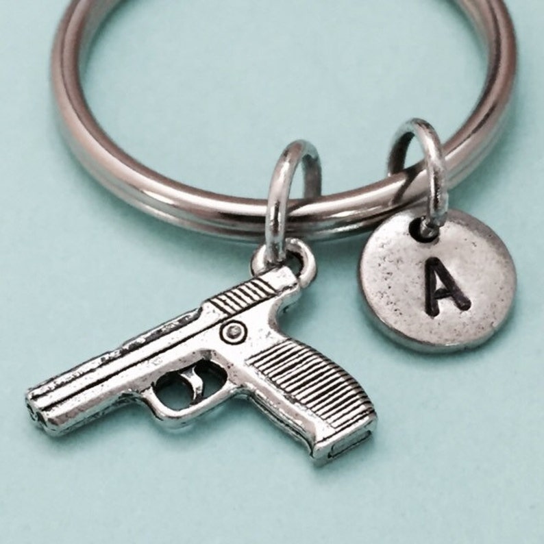 Gun Keychain Gun Charm Weapon Keychain Personalized - Etsy