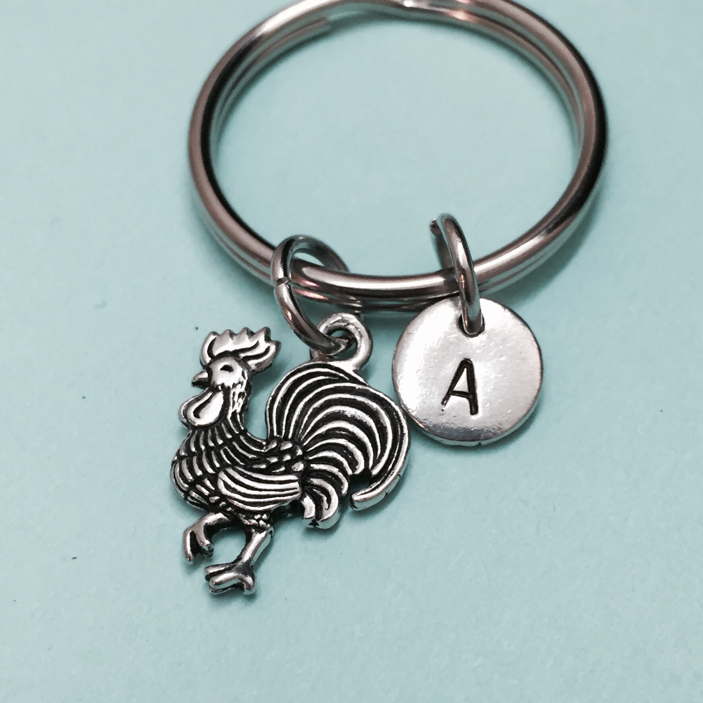 Rooster Keychain Rooster Charm Animal Keychain Personalized | Etsy