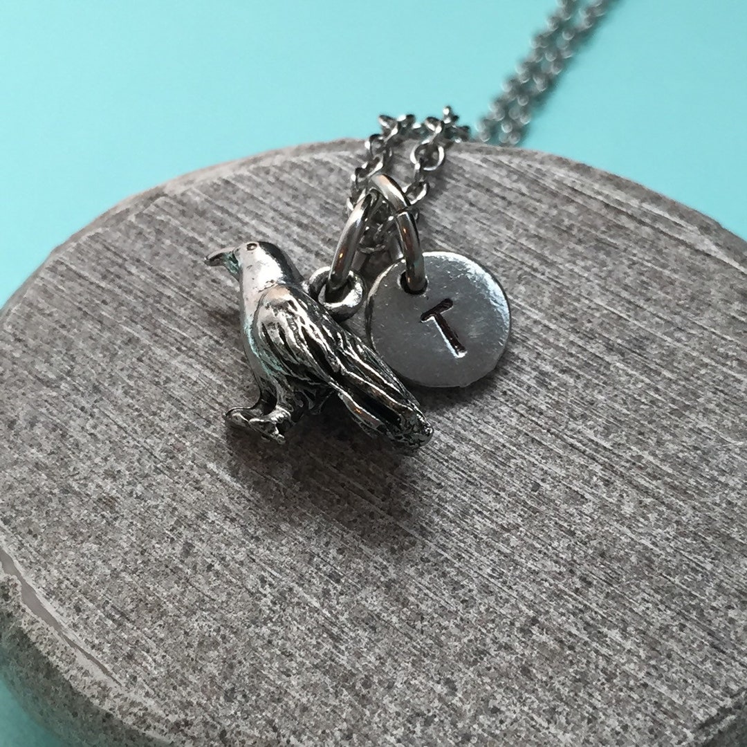 Crow Necklace, Crow Charm, Bird Necklace, Personalized Necklace ...