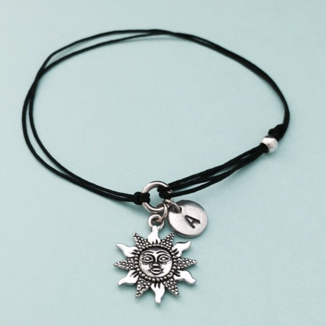 Sun Cord Bracelet, Sun Charm Bracelet, Adjustable Bracelet, Charm ...