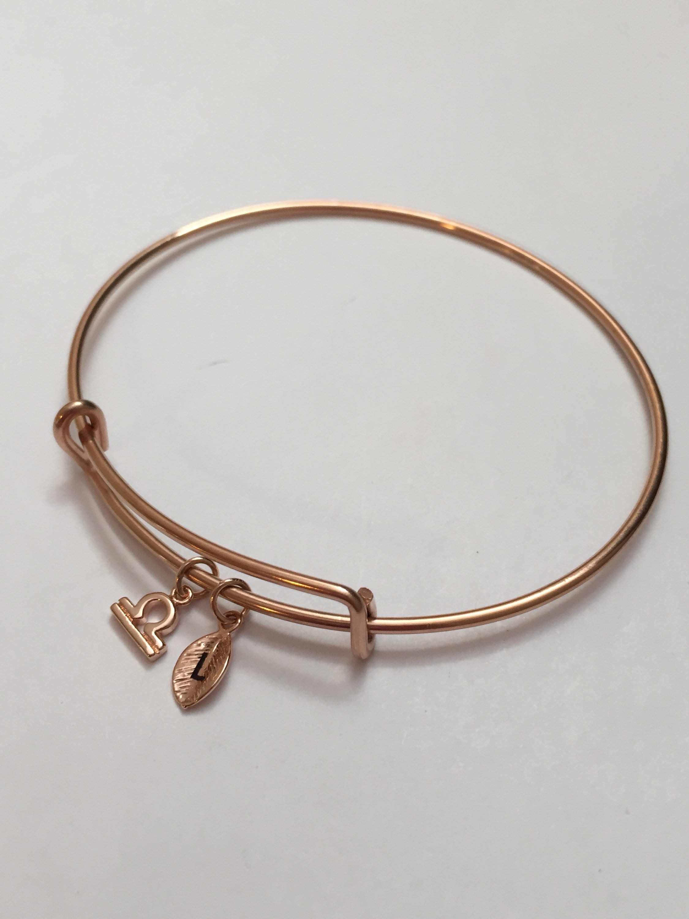 Libra Bangle, Libra Charm Bracelet, Expandable Bangle, Charm Bangle ...