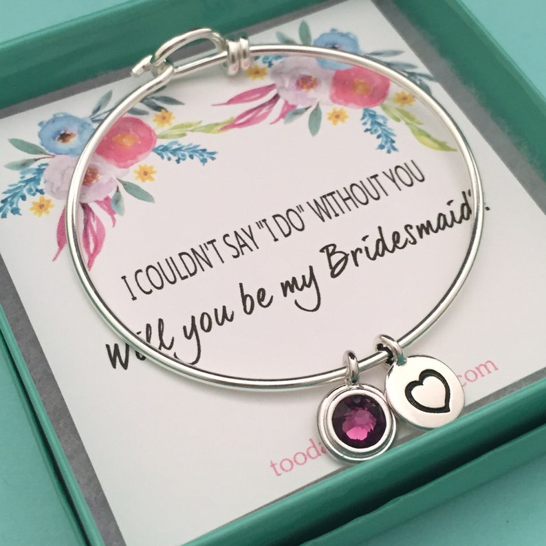 Bridesmaid Bangle, Bridesmaid Bracelet, Bridesmaid Invitation Box ...