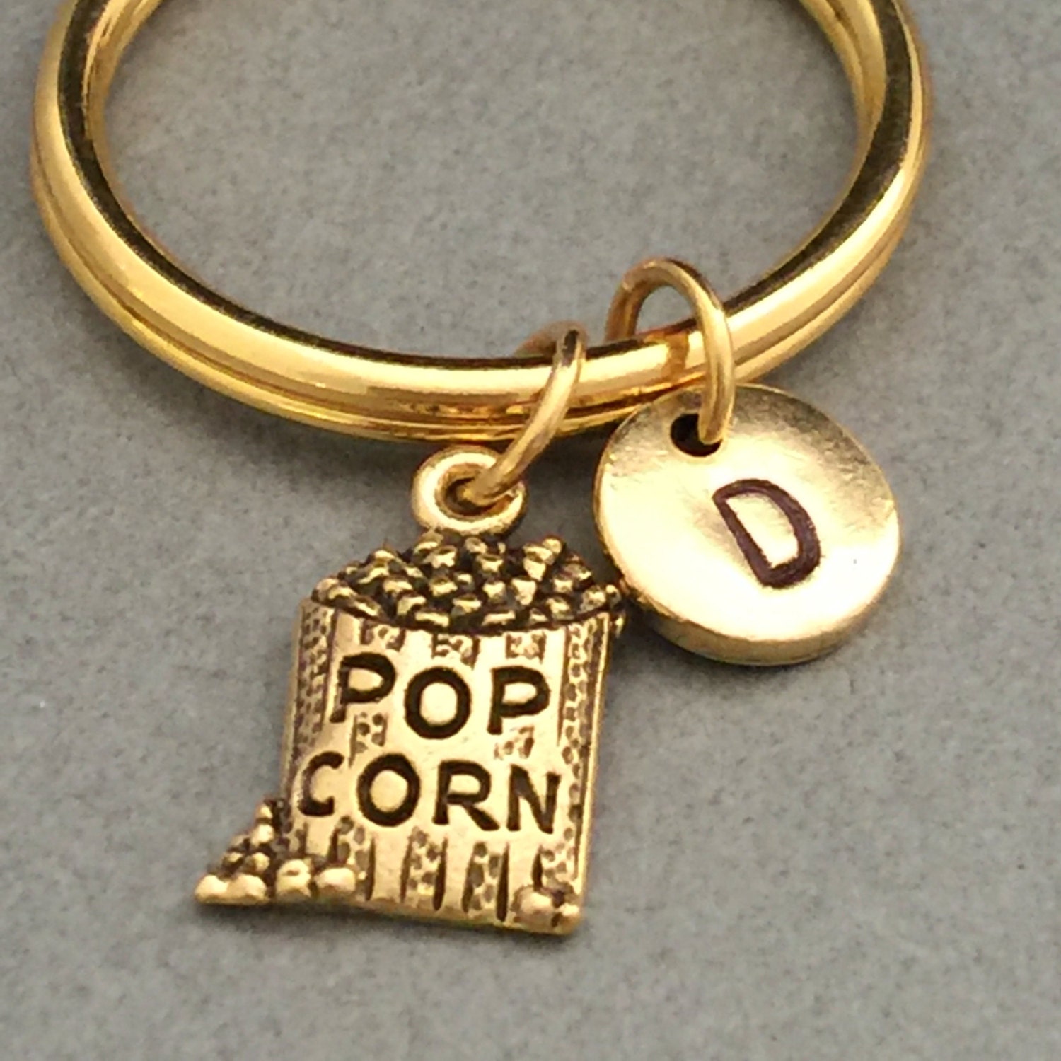Popcorn keychain popcorn charm food keychain personalized | Etsy