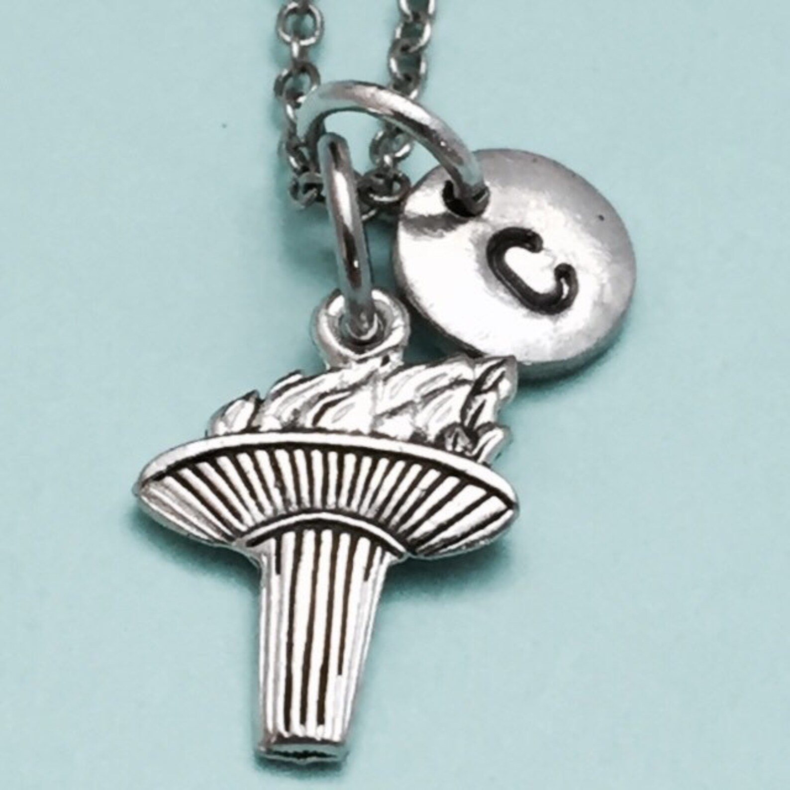Torch Necklace, Torch Charm, Light Necklace, Personalized Necklace ...