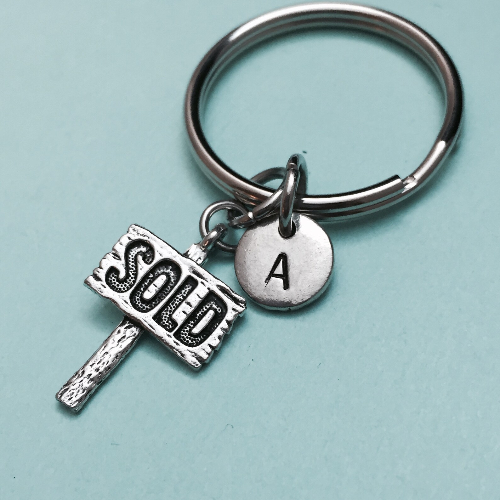 Sold Sign Keychain, Sold Sign Charm, Sign Keychain, Personalized ...