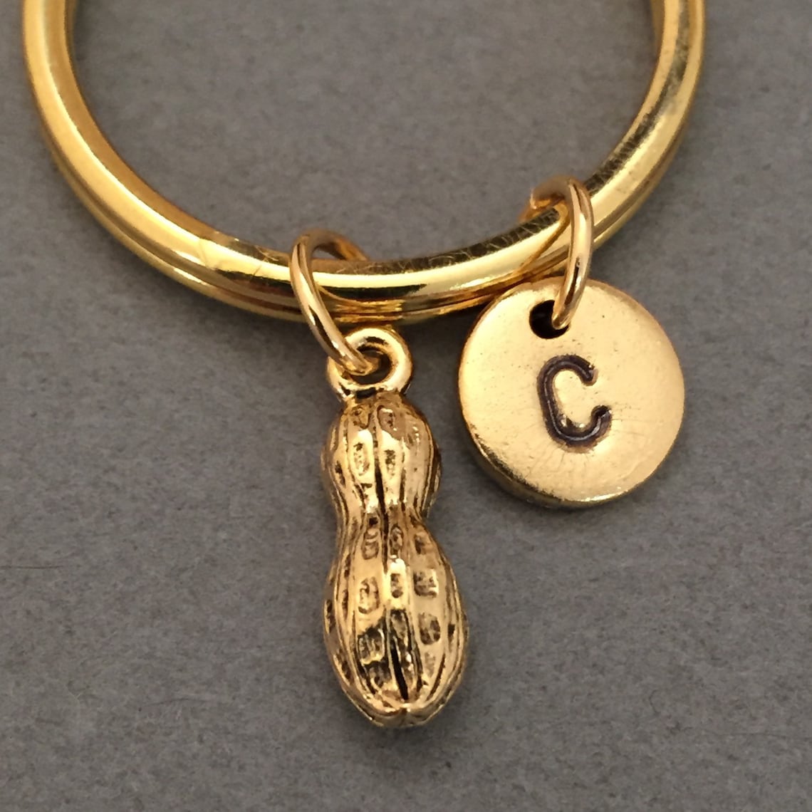 Peanut keychain peanut charm food keychain personalized | Etsy