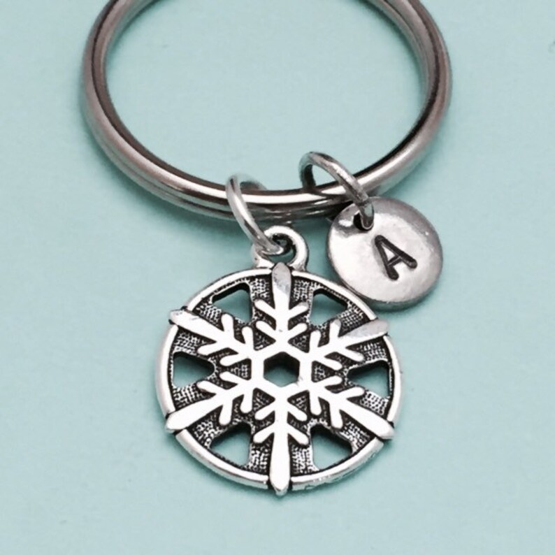Snowflake Keychain, Snowflake Charm, Christmas Keychain, Personalized ...