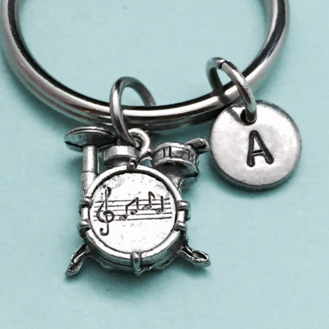 Drum Set Keychain, Drum Set Charm, Musical Instrument Keychain ...