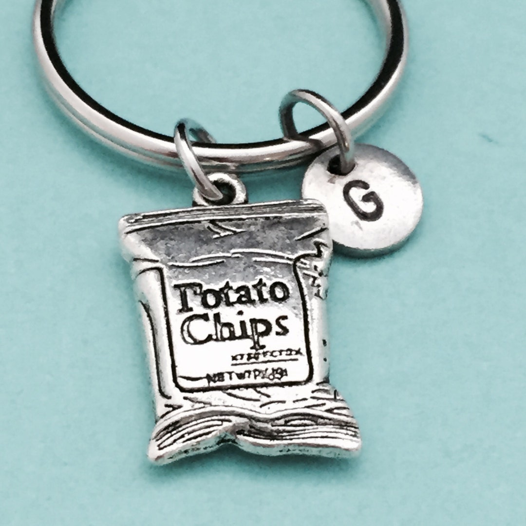 Potato Chips Keychain, Potato Chips Charm, Food Keychain, Personalized ...