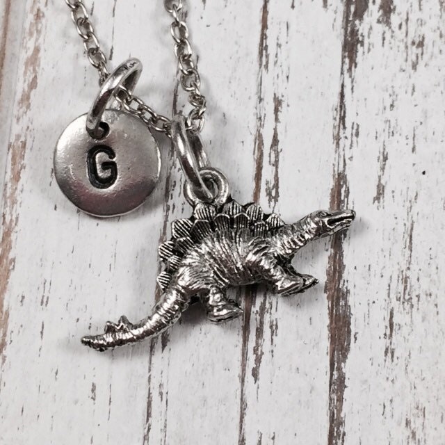 Dinosaur charm necklace dino necklace stegosaurus charm | Etsy