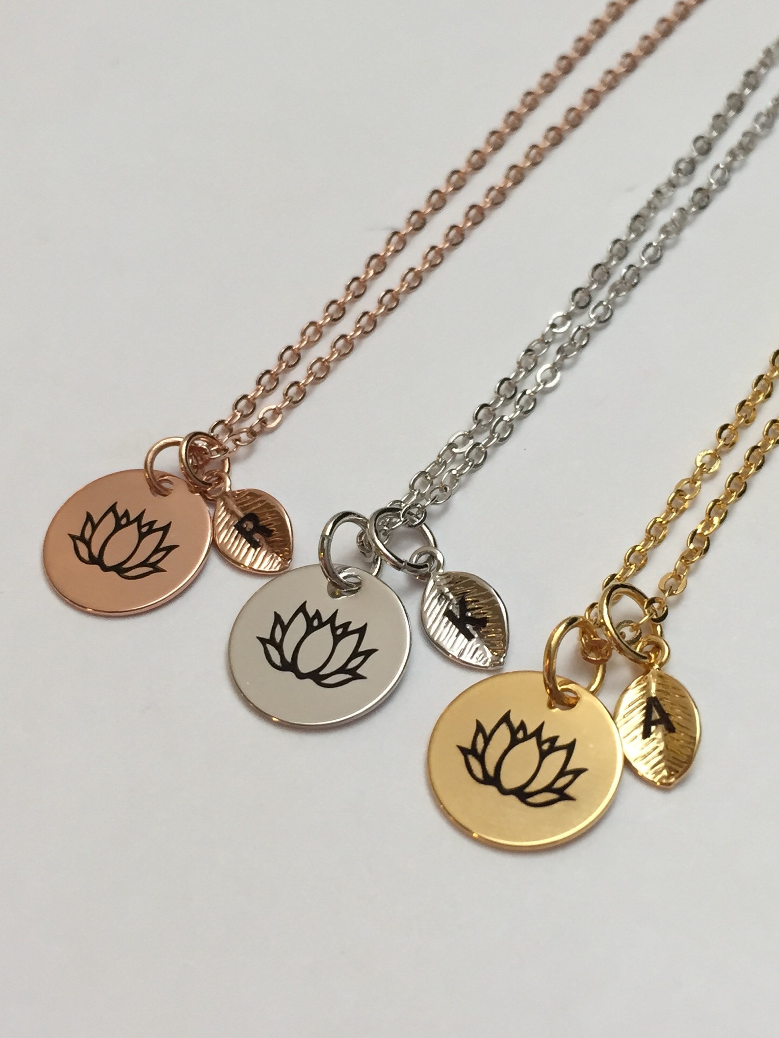 Lotus Flower Necklace, Lotus Flower Charm, Flower Necklace ...