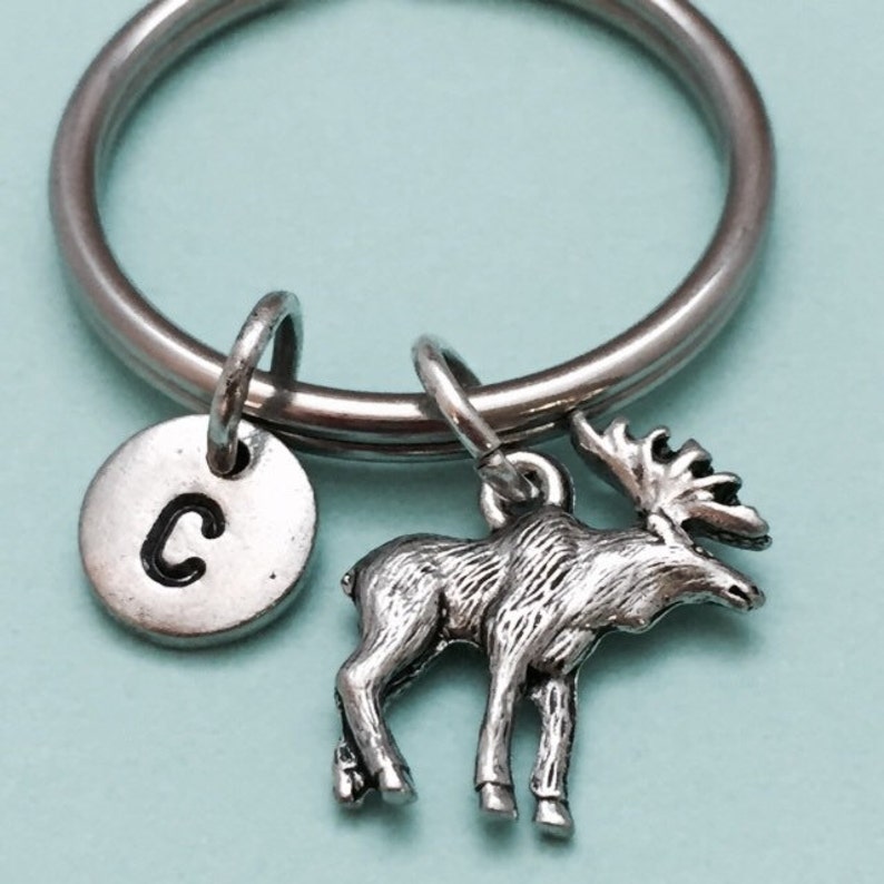 Moose Keychain Moose Charm Animal Keychain Personalized - Etsy