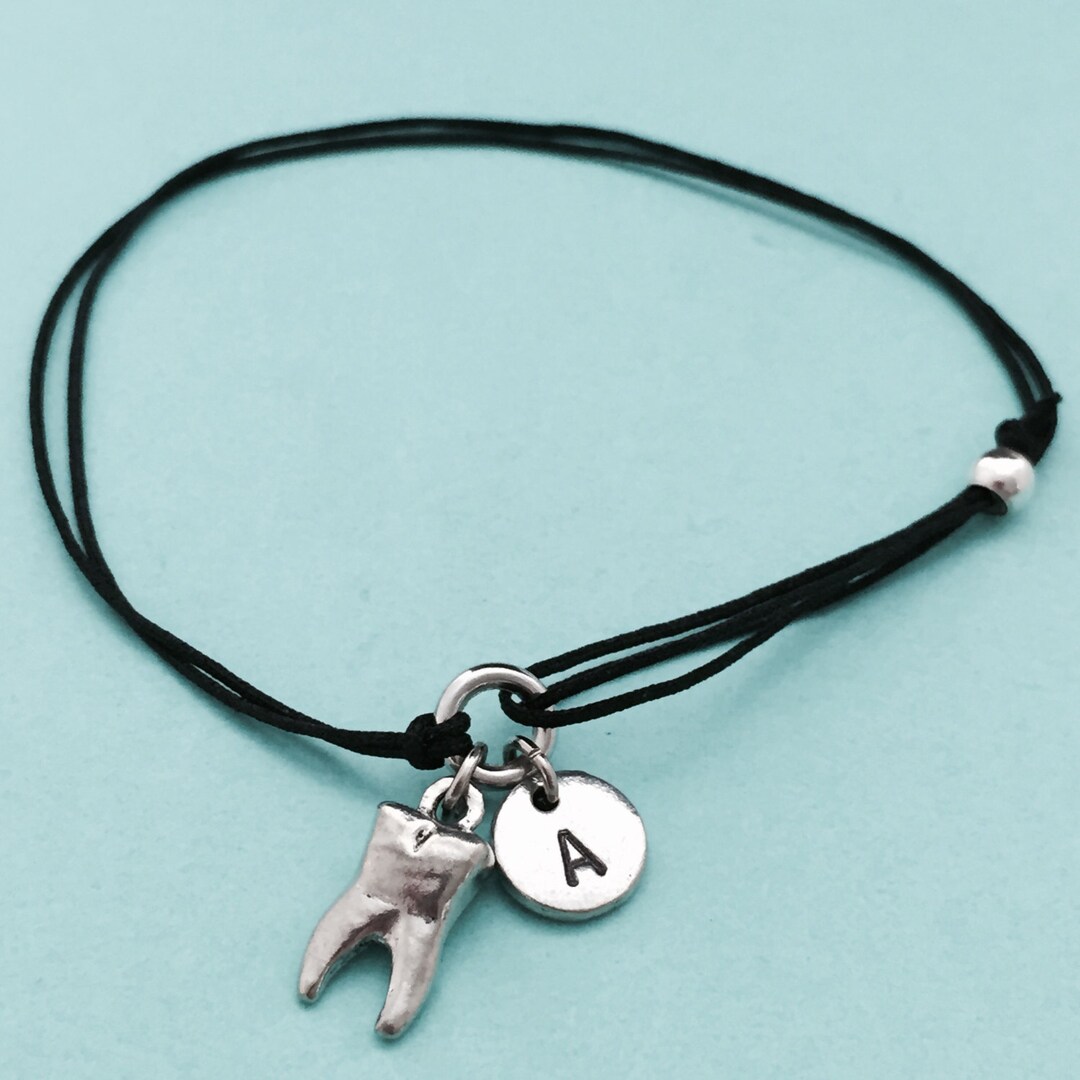 Tooth Cord Bracelet, Tooth Charm Bracelet, Adjustable Bracelet, Charm ...