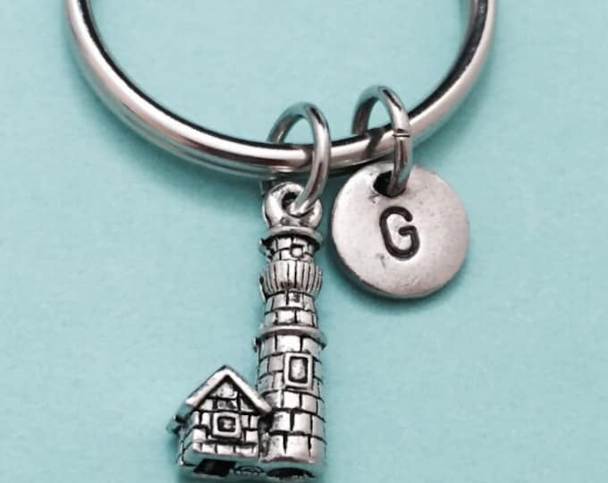 Light House Keychain, Lighthouse Keyring, Beach Theme Wedding Charm Key ...