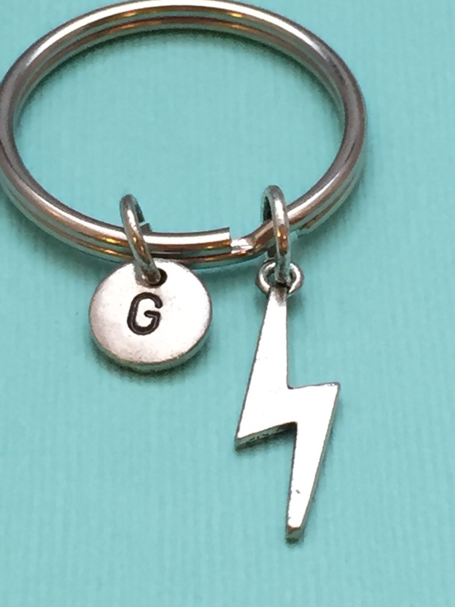 Lightning Keychain Lightning Bolt Keychain Personalized | Etsy