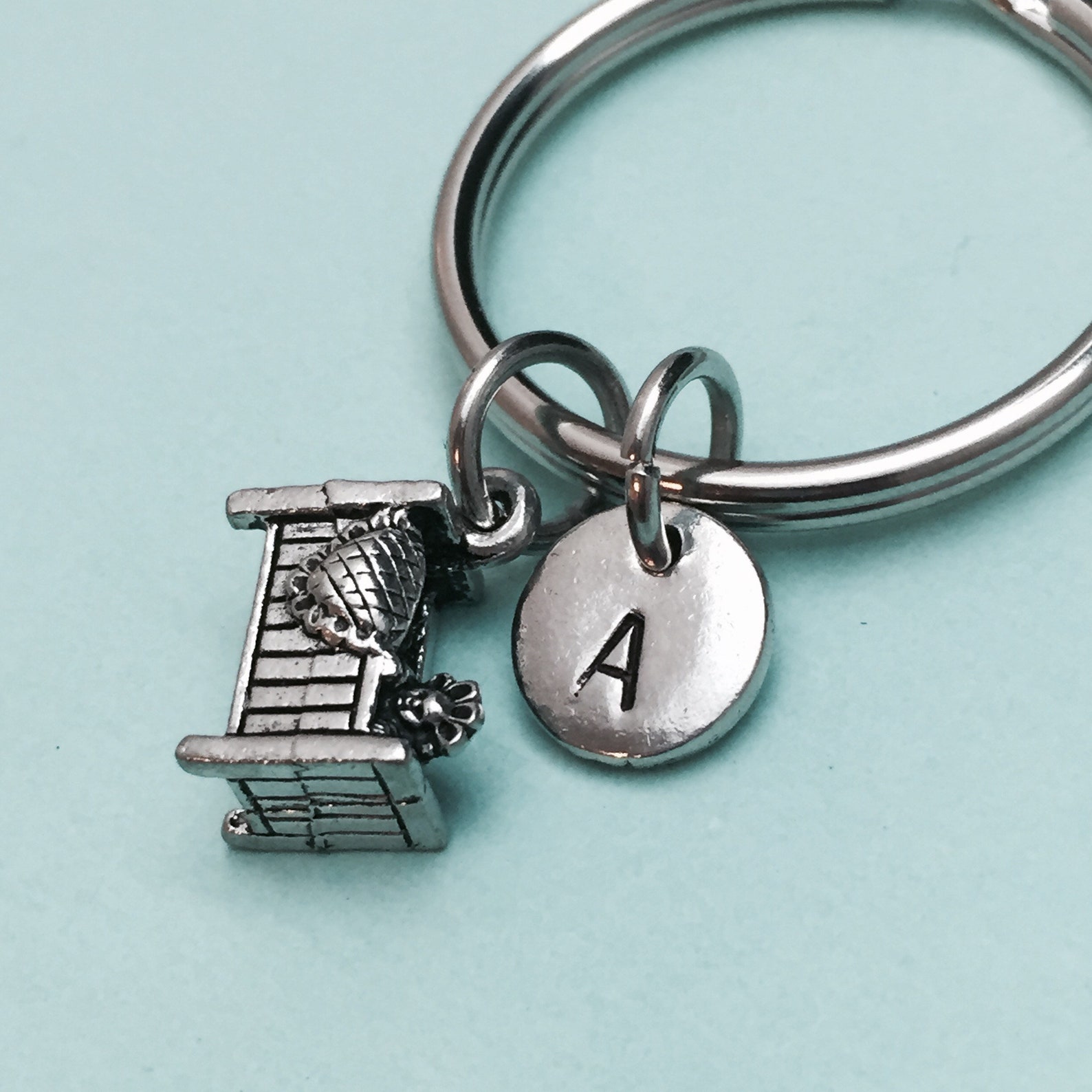 Baby crib keychain baby crib charm baby keychain | Etsy