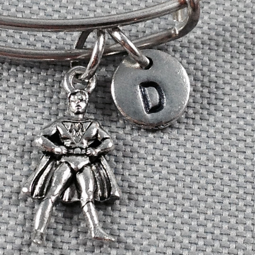 Superhero Bangle Bracelet, Superhero Jewelry, Personalized Bracelet ...