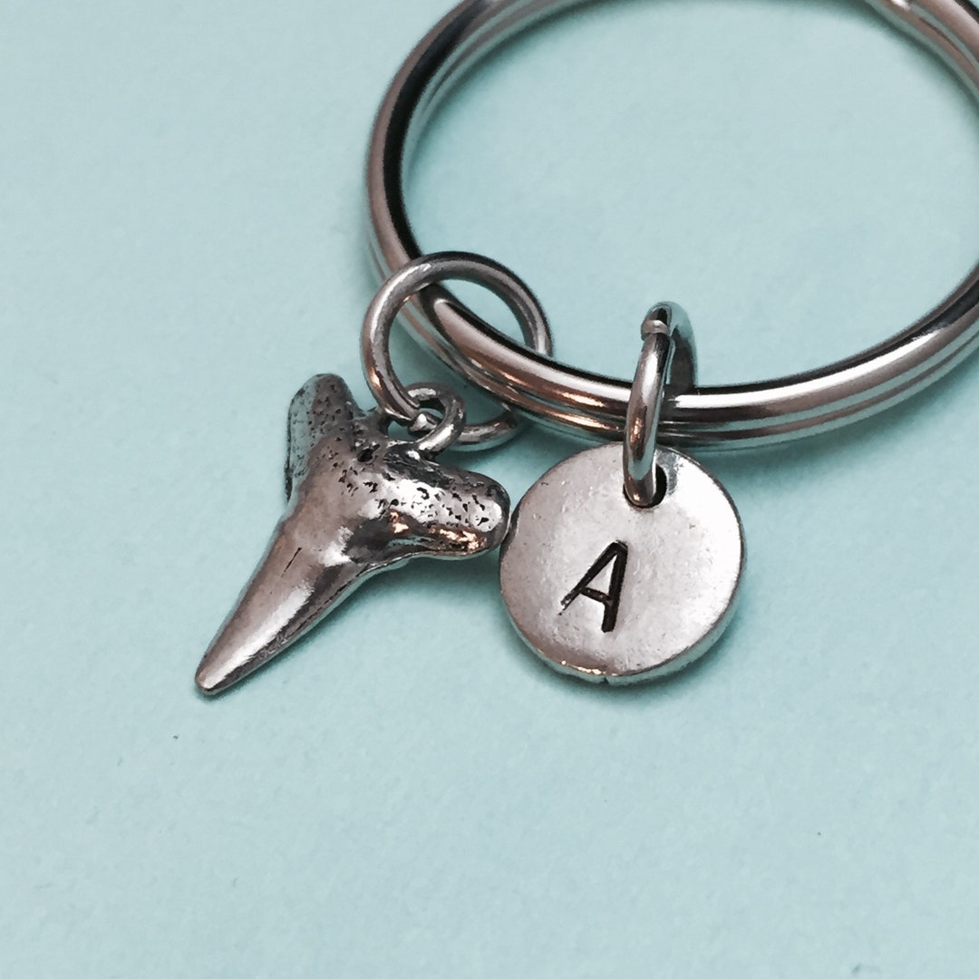 Small Shark Tooth Keychain, Shark Tooth Charm, Shark Keychain ...