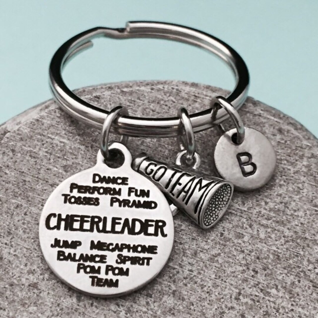 Cheerleader Keychain, Cheerleader Charm, Sports Keychain, Personalized ...