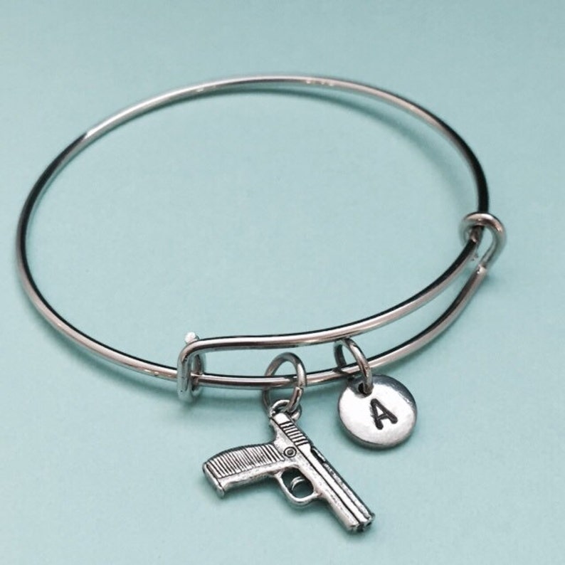 Gun Bangle Gun Charm Bracelet Expandable Bangle Charm - Etsy