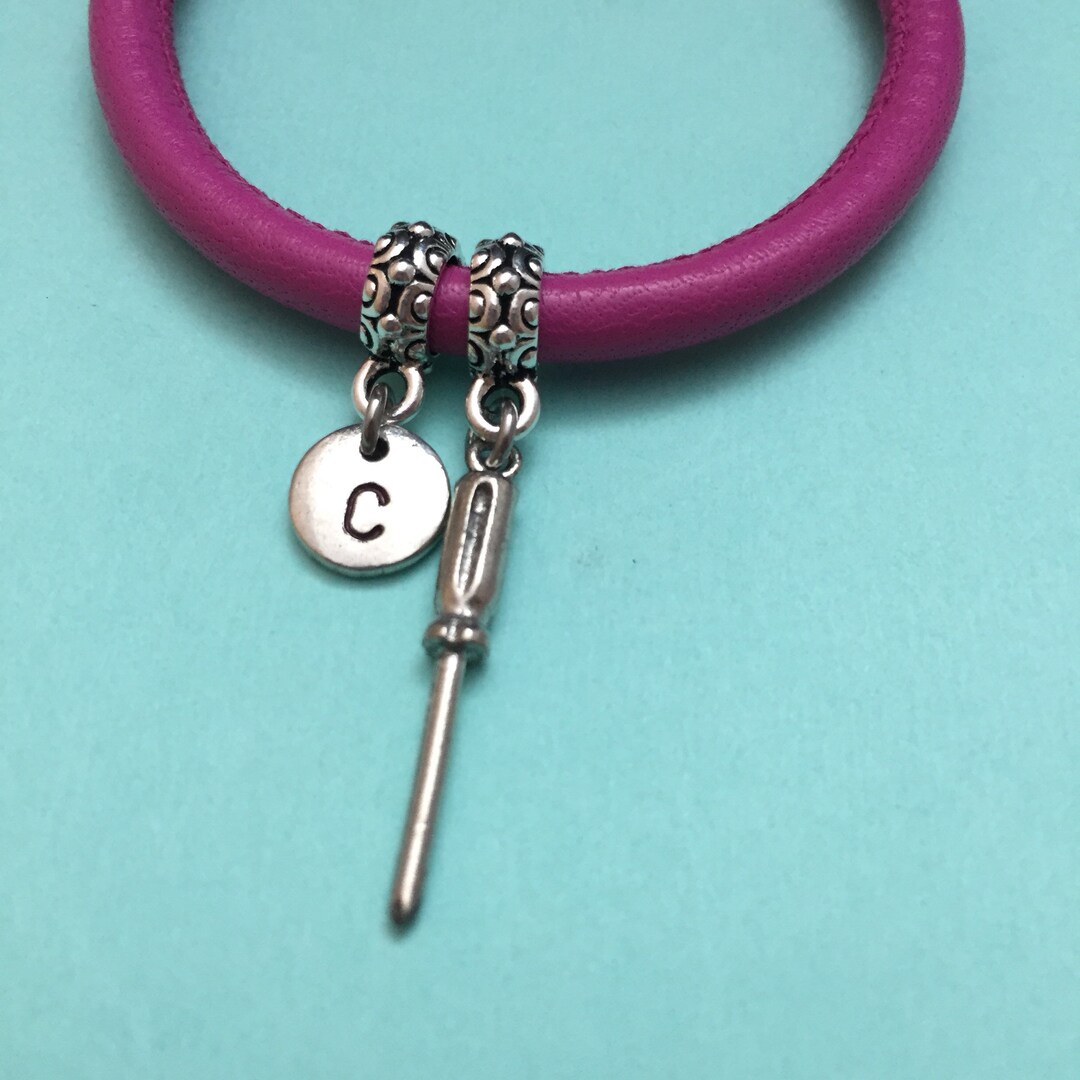 Screwdriver Leather Bracelet, Screwdriver Charm Bracelet, Leather ...