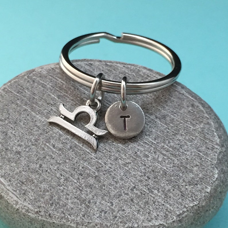Libra Keychain Libra Charm Zodiac Keychain Personalized - Etsy