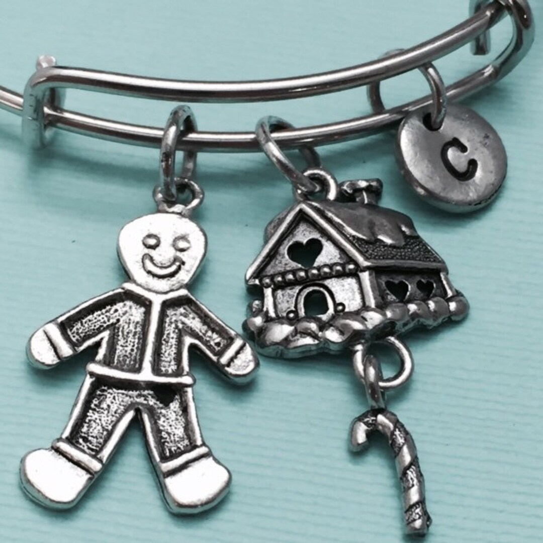 Gingerbread Bangle, Gingerbread Charm Bracelet, Expandable Bangle ...