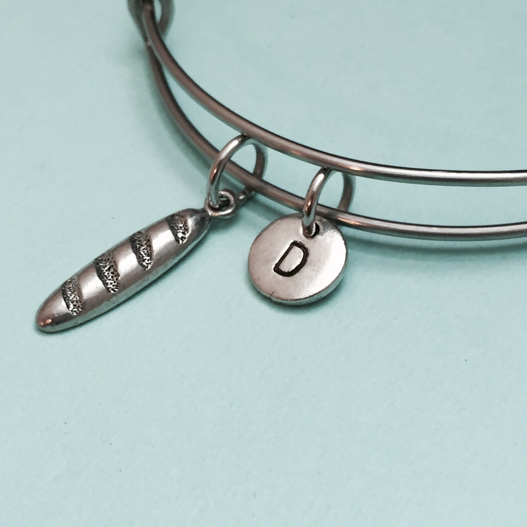 French Bread Bangle, French Bread Charm Bracelet, Expandable Bangle ...