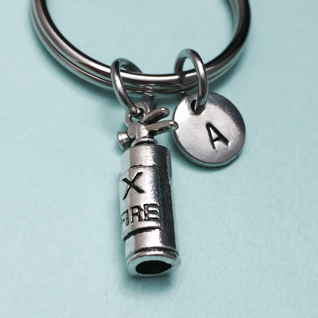 Fire Extinguisher Keychain, Fire Extinguisher Charm, Fireman Keychain ...